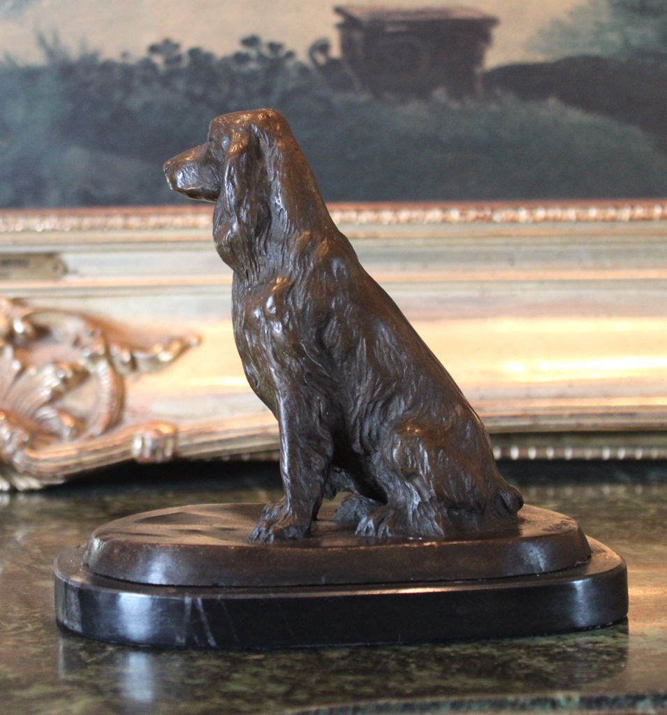Irish, English, Gordon Setter Hunting Dog Bronze Sculpture