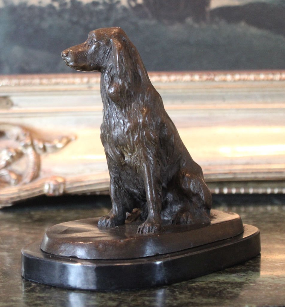 Irish, English, Gordon Setter Hunting Dog Bronze Sculpture