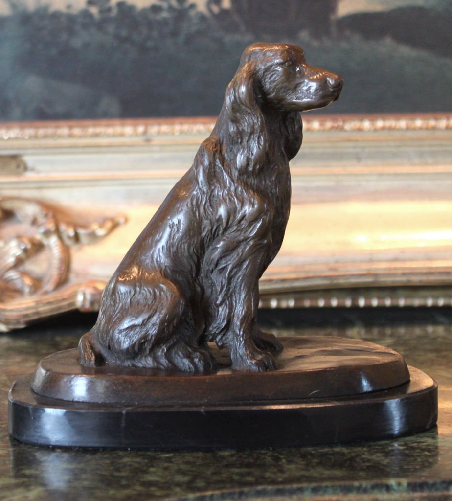 Irish, English, Gordon Setter Hunting Dog Bronze Sculpture