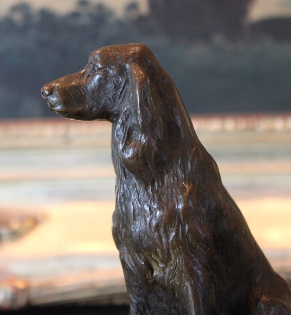 Irish, English, Gordon Setter Hunting Dog Bronze Sculpture
