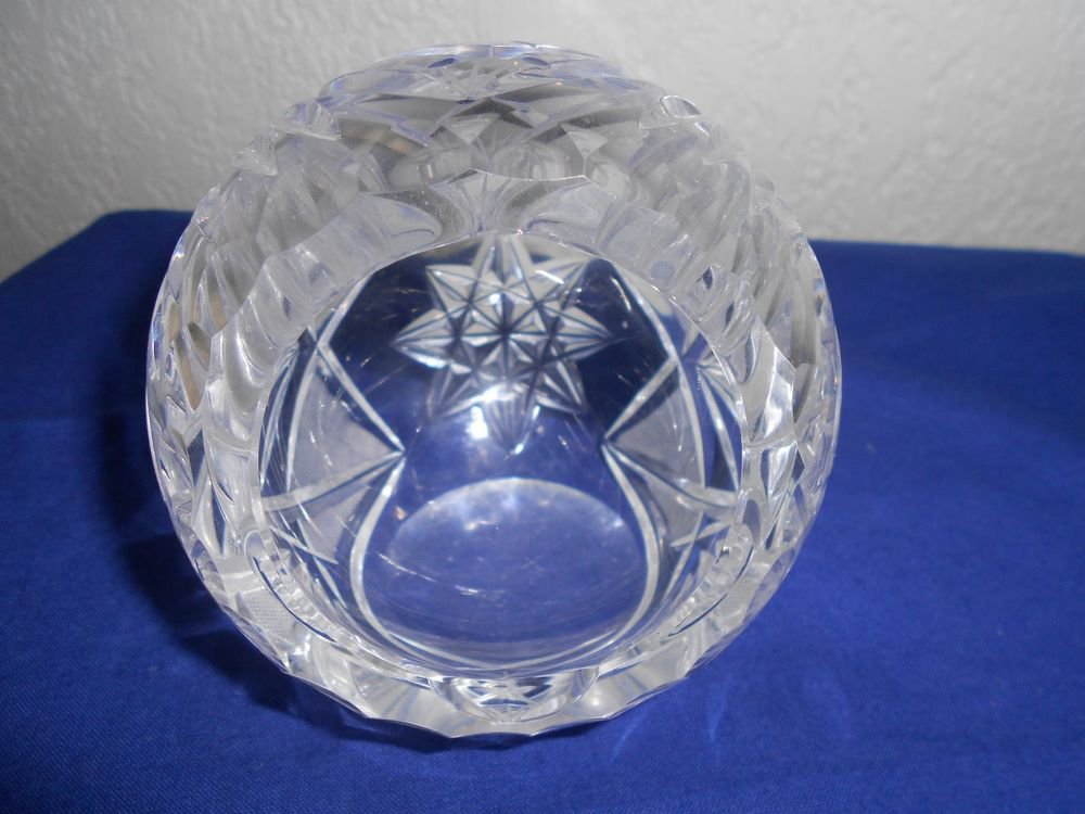 Vintage Elegant Cut Crystal Orb Candle Holder/Plant Terrarium/Ash Tray ...