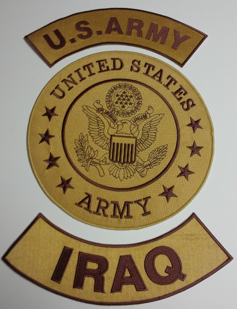 US ARMY Iraq War Full Back Patches set for Biker motorcycle vest or ...