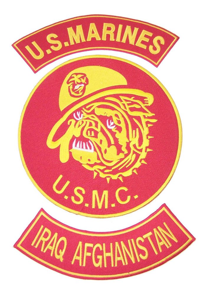 US MARINES CORPS MARINE BULL DOG IRAQ AFGHANISTAN PATCH SET FOR VEST ...