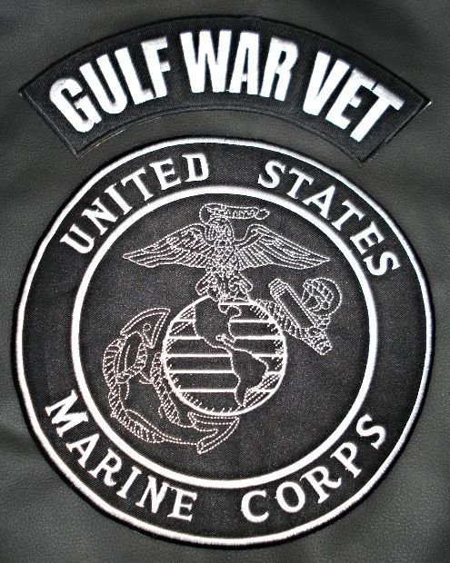 US Marines Gulf War Vet Patches Rocker Set Large for Jacket Vest white ...