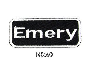 EMERY Name Tag Patch Iron or sew on for Shirt Jacket Vest New BIKER Patches