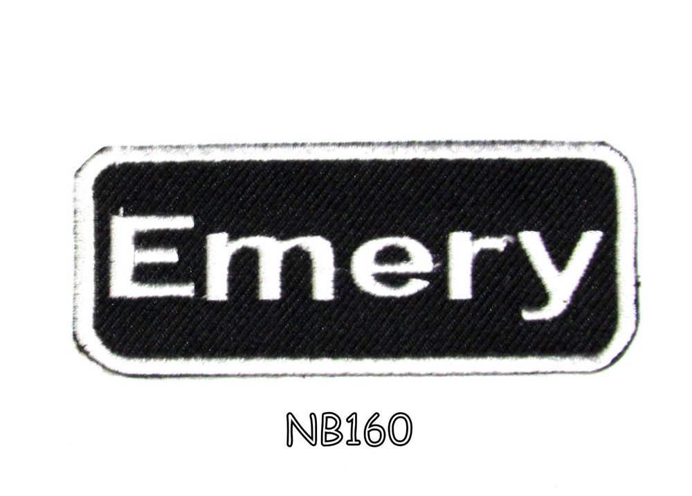 EMERY Name Tag Patch Iron or sew on for Shirt Jacket Vest New BIKER Patches