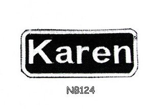 KAREN Name Tag Patch Iron or sew on for Shirt Jacket Vest New BIKER Patches