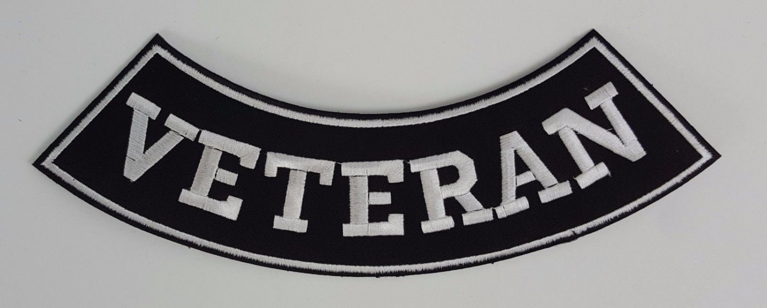 Veteran - Bottom Rocker Iron on Harley Military Club Back Patch