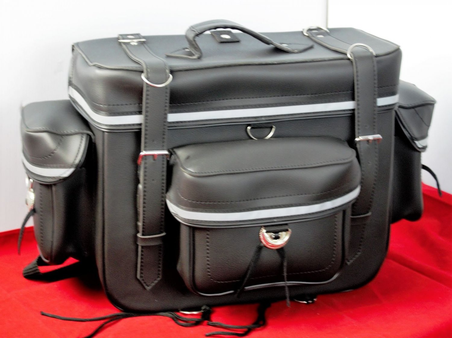 2 Piece T bag set Motorcycle sissy bar Bag Tbag for harley honda yamaha ...