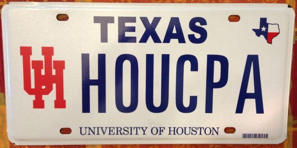 Texas vanity University HOUston CPA License Plate Accountant Finance ...