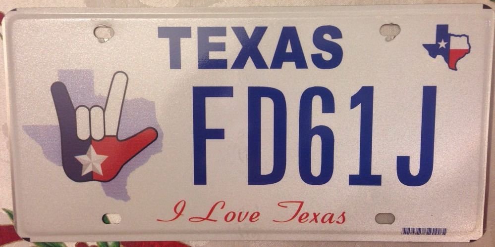 I Love Texas pride Sign language license plate Deaf hearing loss ...