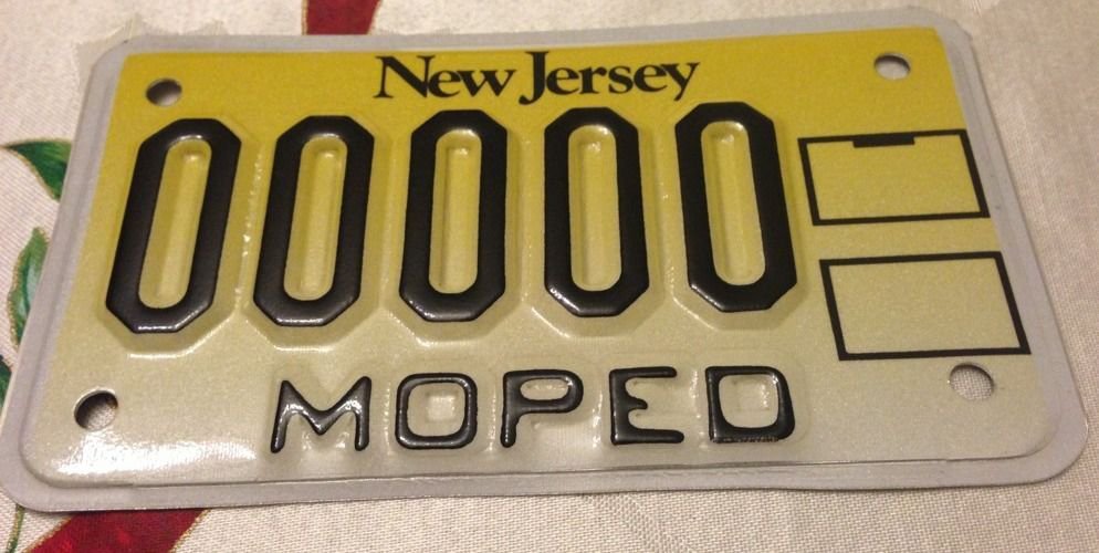 New Jersey Moped license plate sample Motorcycle Bike Vespa Motorbike ...