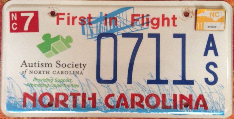 Rare North Carolina Autism Society license plate Autist Autistic ASD ...