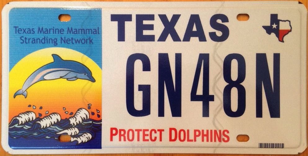 Texas Protect Dolphins License Plate Dolphin Beach fish sea Preserve ...