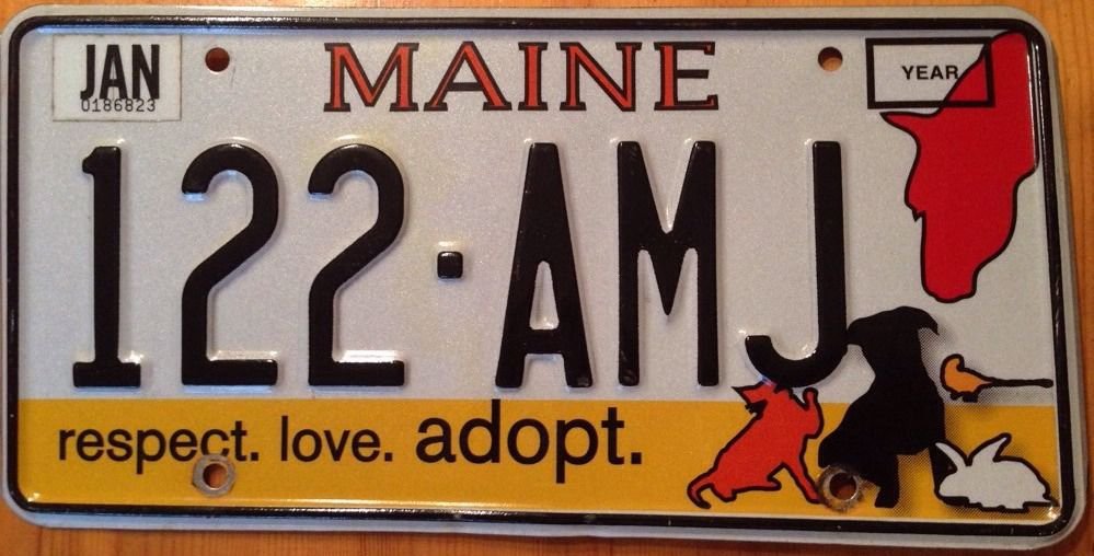 Maine Animal Friendly Respect Love Adopt license Plate Horse Cat Dog ...
