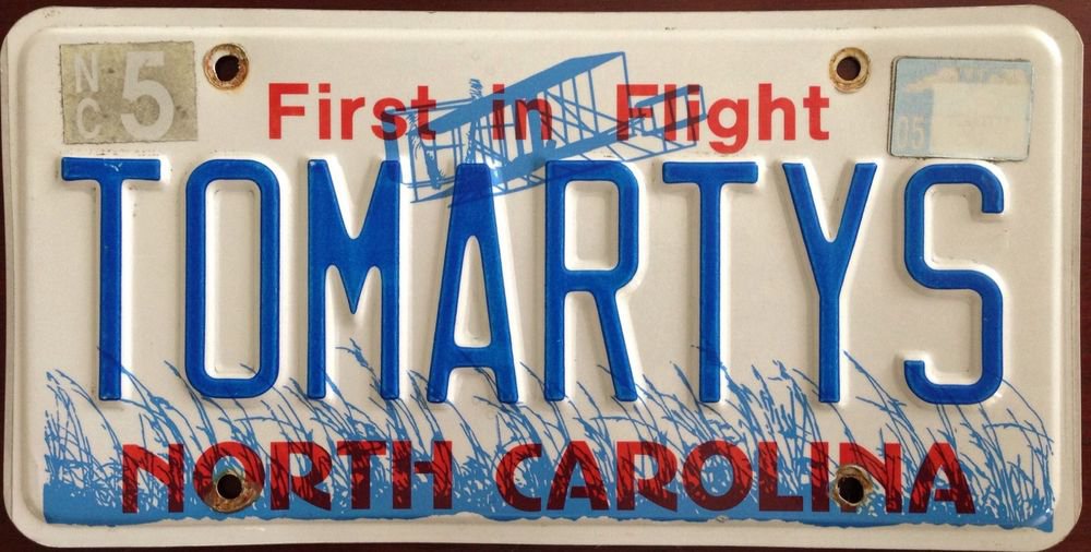 Carolina vanity TO MARTY license plate Martie Martin Marti Martyn ...