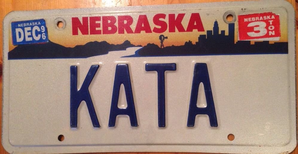 Nebraska vanity KATA license plate Catherine Katherine Katie Kati Katy ...