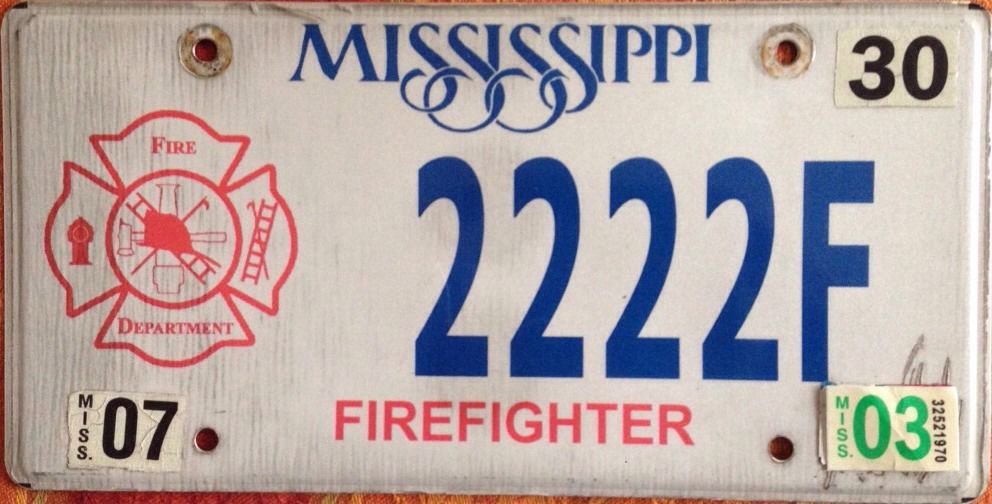 2222 Firefighter Quadruple number Two 2 license Plate Fireman Fire ...