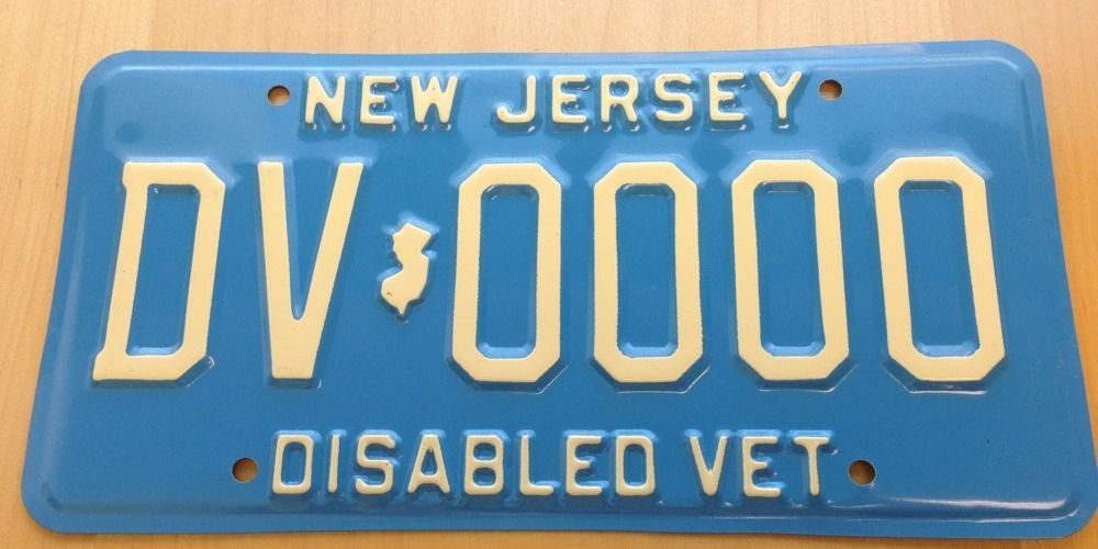 New Jersey disabled vet license plate sample air war military veteran ...