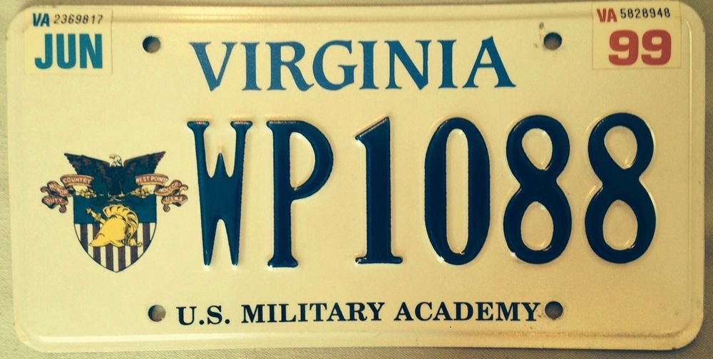 U.S. Military Academy license plate West Point Army USMA black Knights ...