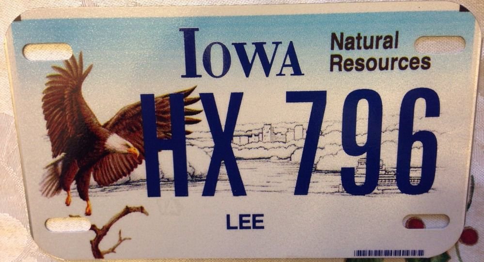 Rare Iowa Natural Resources Eagle Motorcycle license plate Bird ...