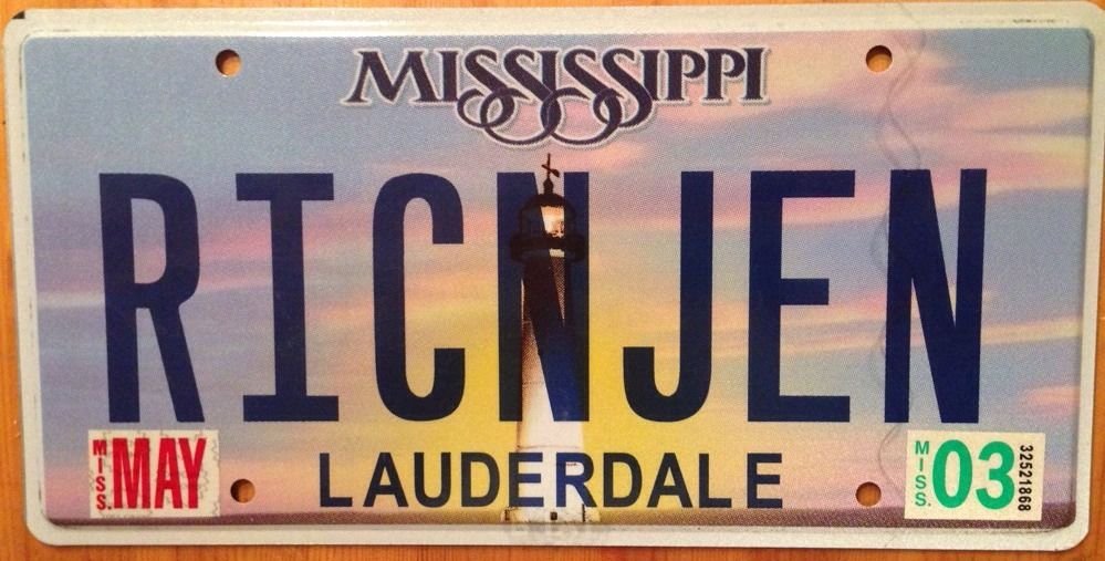 vanity RIC JEN license plate Richard Rick Ricky Ricardo Jennifer Jenny ...