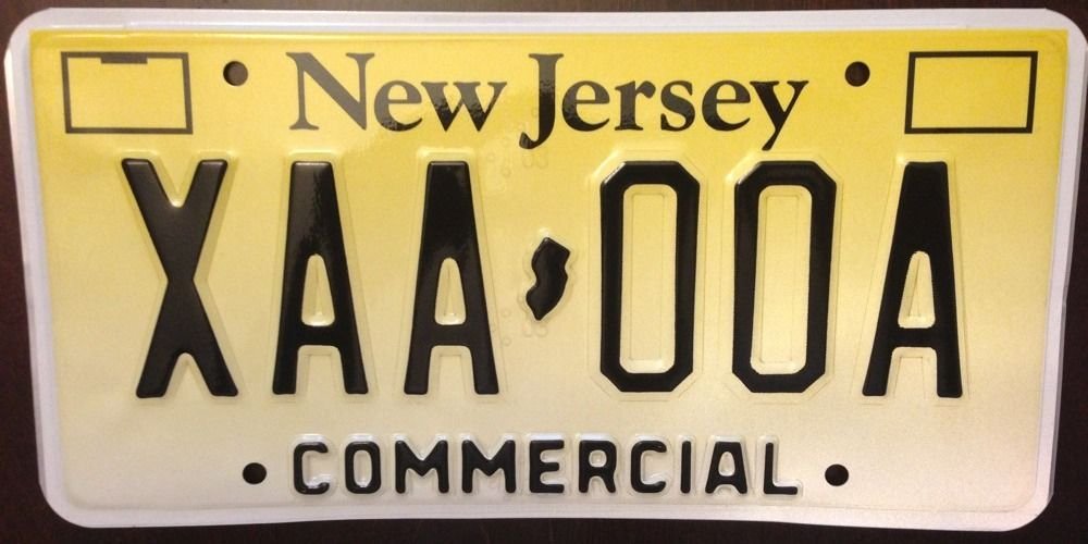 New Jersey Commercial license plate sample NJ Tag Truck Van