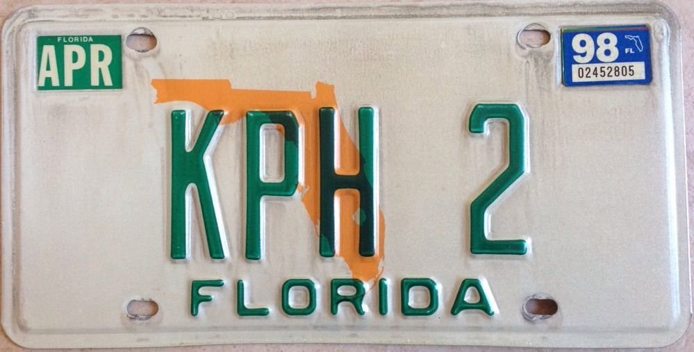 Florida vanity KPH 2 license plate Karen Karin Karim Killian Kelly ...