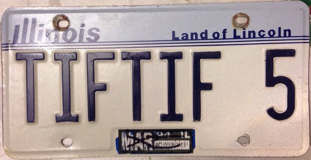 ILLINOIS vanity TIF TIF 5 license plate Slang Urban Language Fuc ...