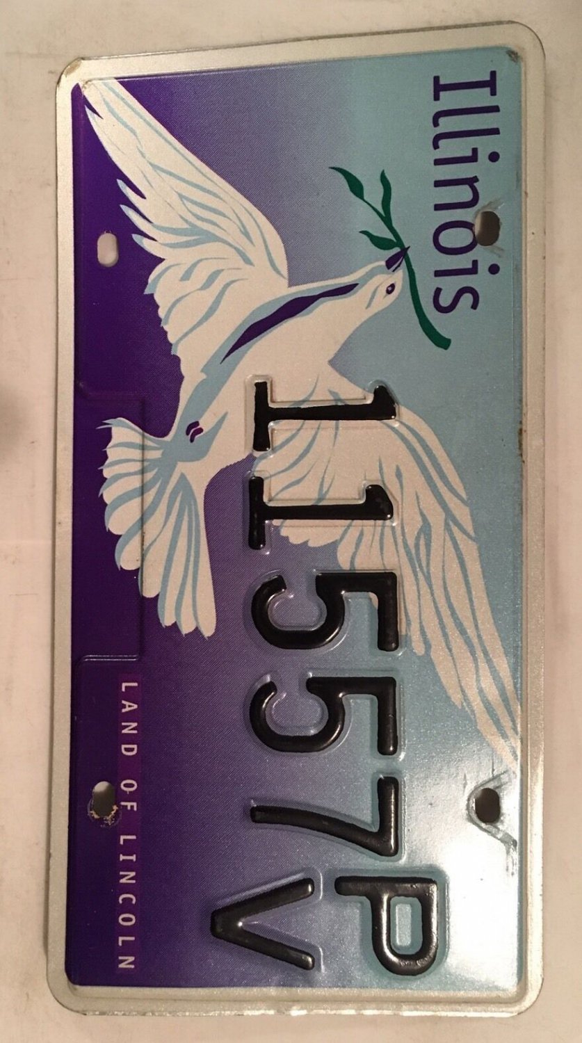 Illinois WILDLIFE DOVE license plate Olive branch Bird Peace PV Prevent ...