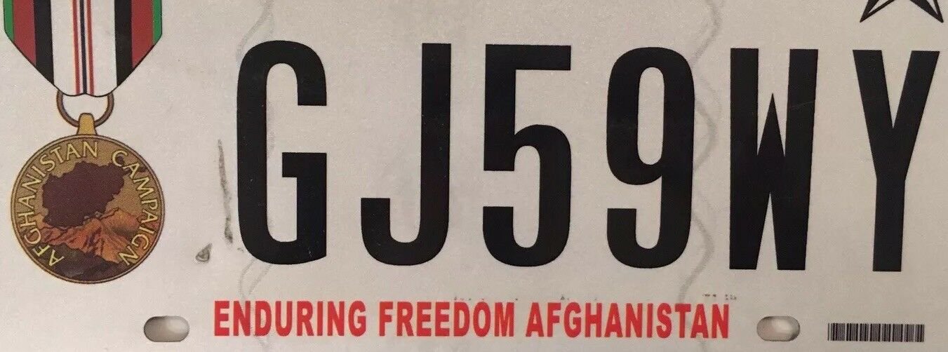 ENDURING FREEDOM AFGHANISTAN WAR VET license plate military Medal ...