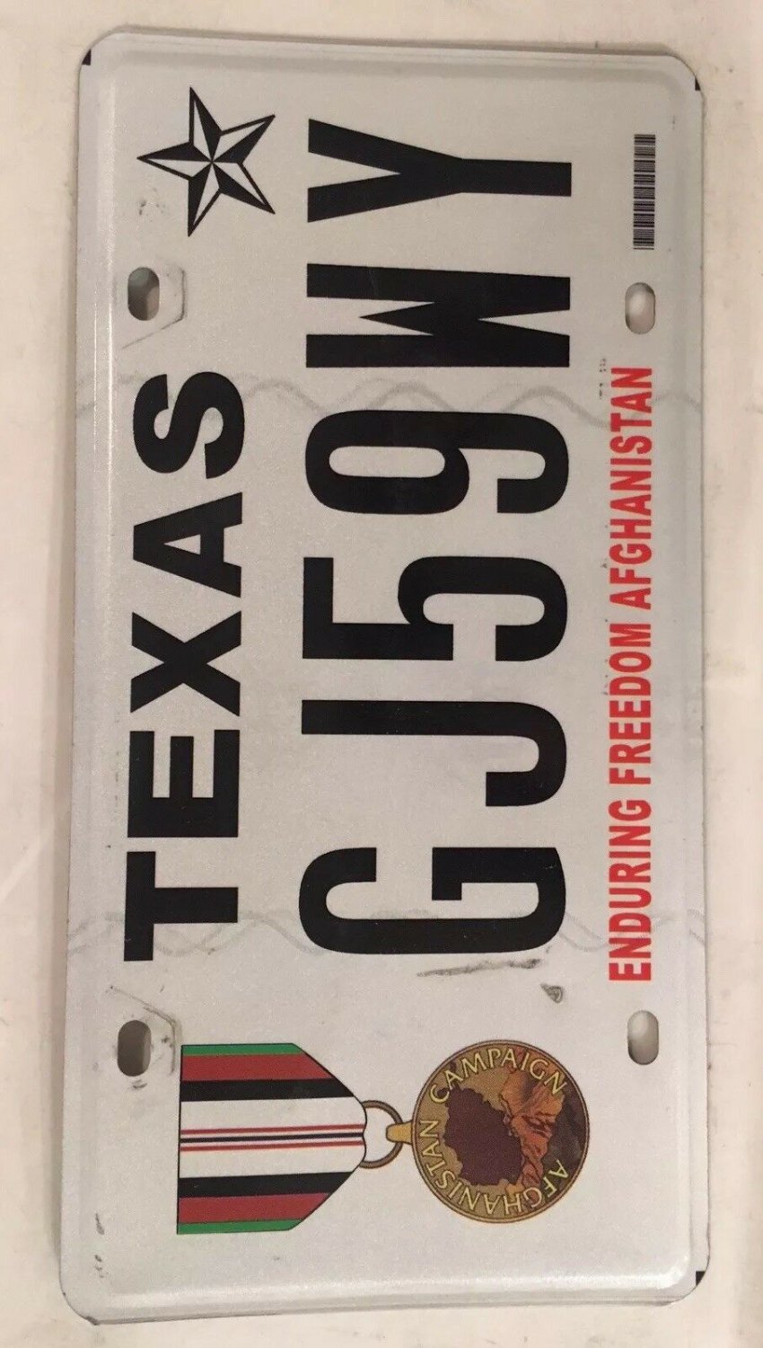 ENDURING FREEDOM AFGHANISTAN WAR VET license plate military Medal ...