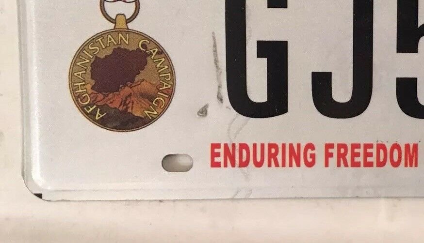 ENDURING FREEDOM AFGHANISTAN WAR VET license plate military Medal ...