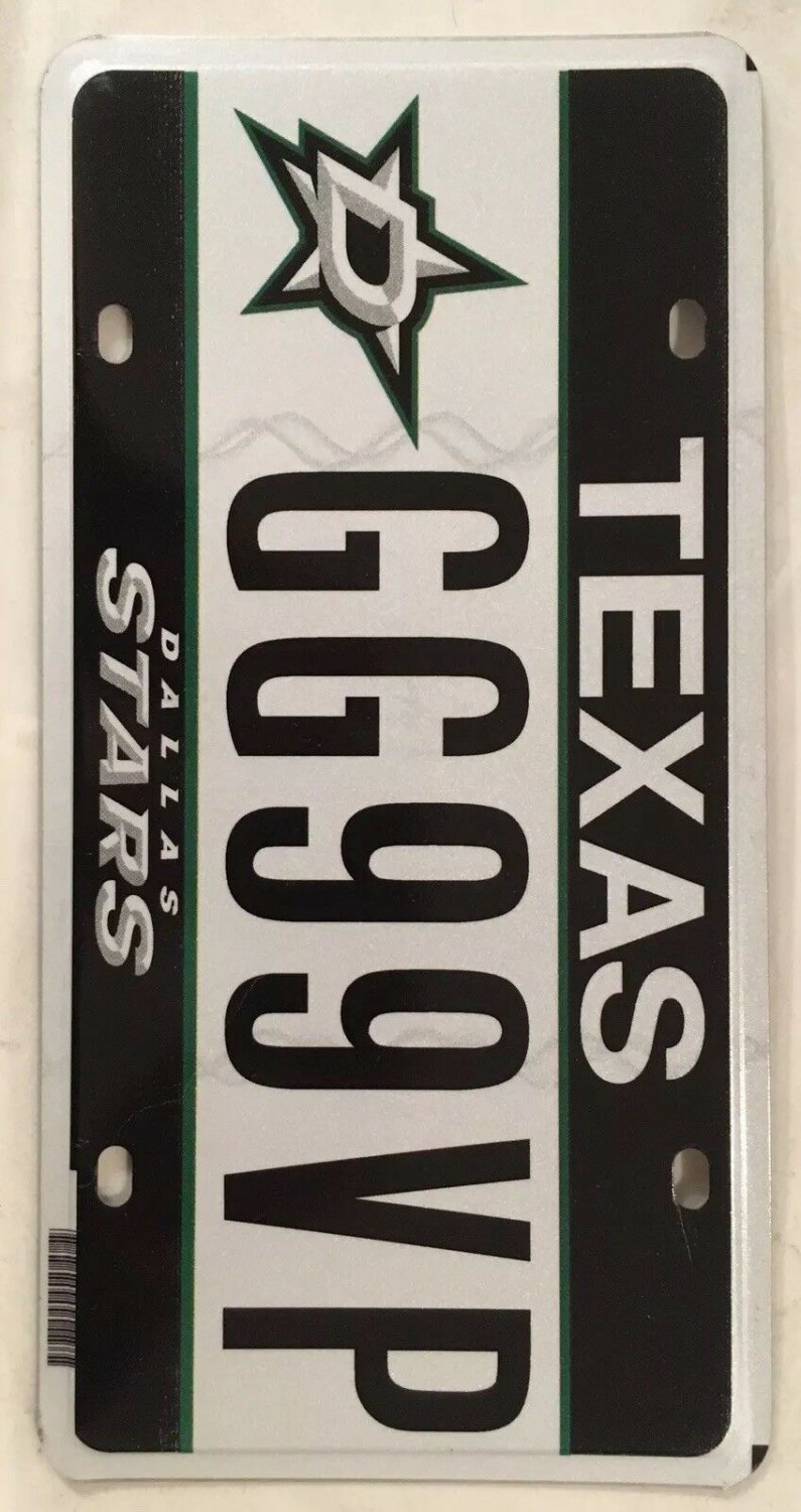 TX NHL DALLAS STARS license plate National Hockey League GG 99 VP North ...