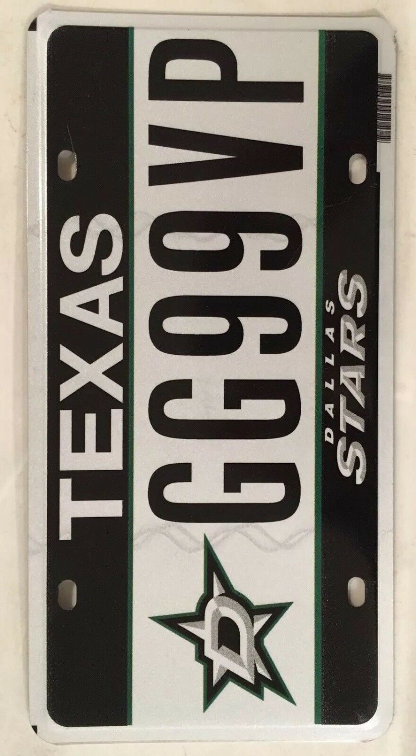 TX NHL DALLAS STARS license plate National Hockey League GG 99 VP North ...