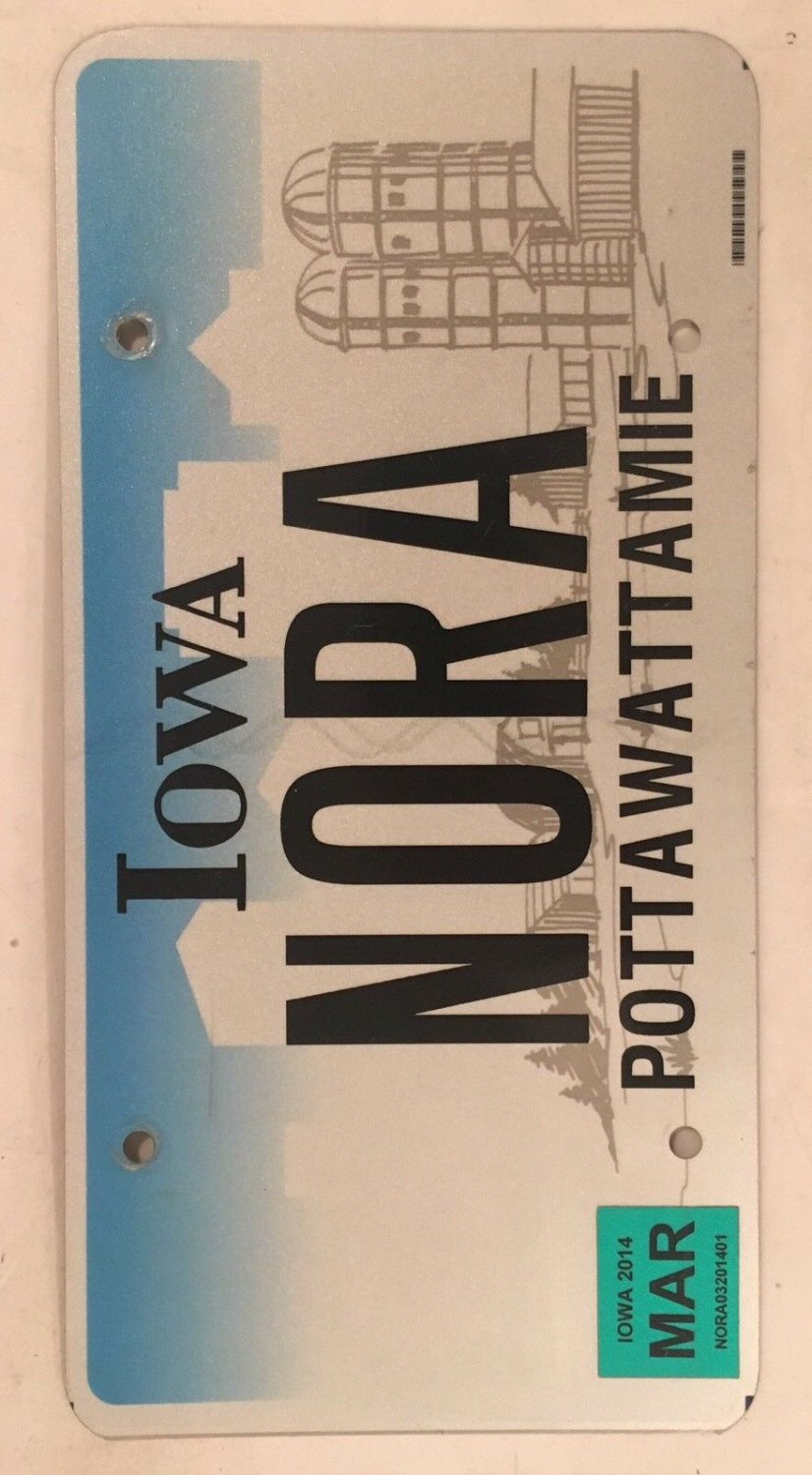 Vanity NORA ELEANOR license plate Eleanora Ellenor Elnora Leonora ...