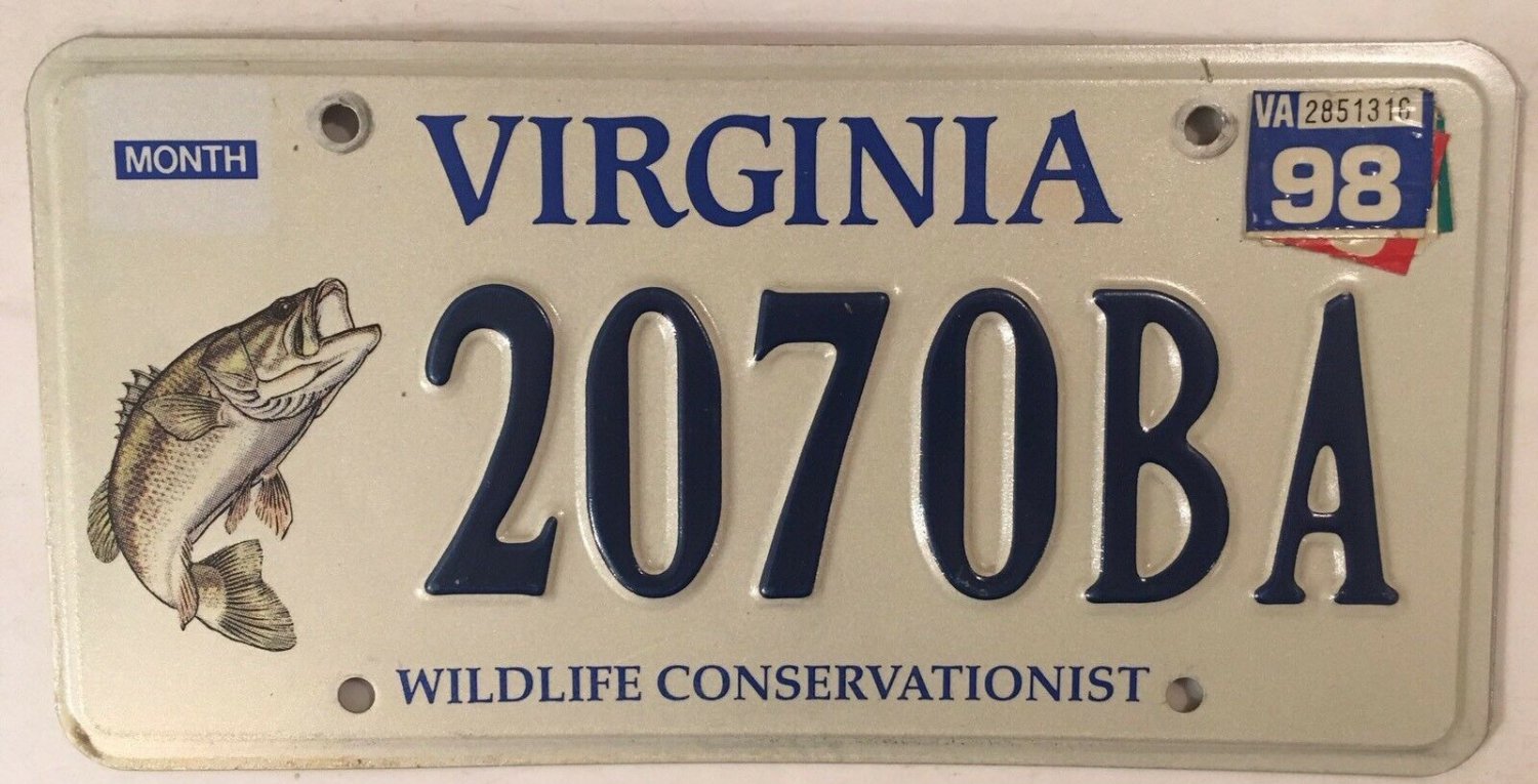 WILDLIFE BASS FISH license plate Wild Fisherman Angler fishing pole angling