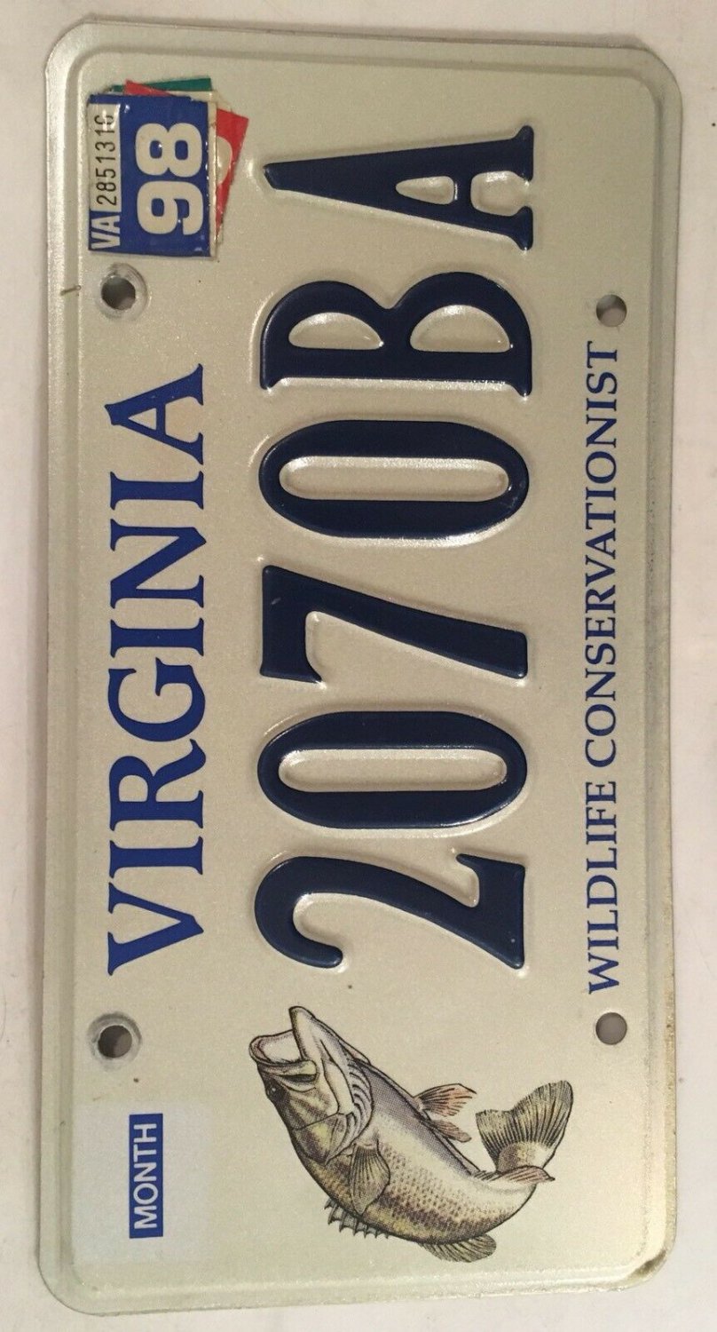 WILDLIFE BASS FISH license plate Wild Fisherman Angler fishing pole angling