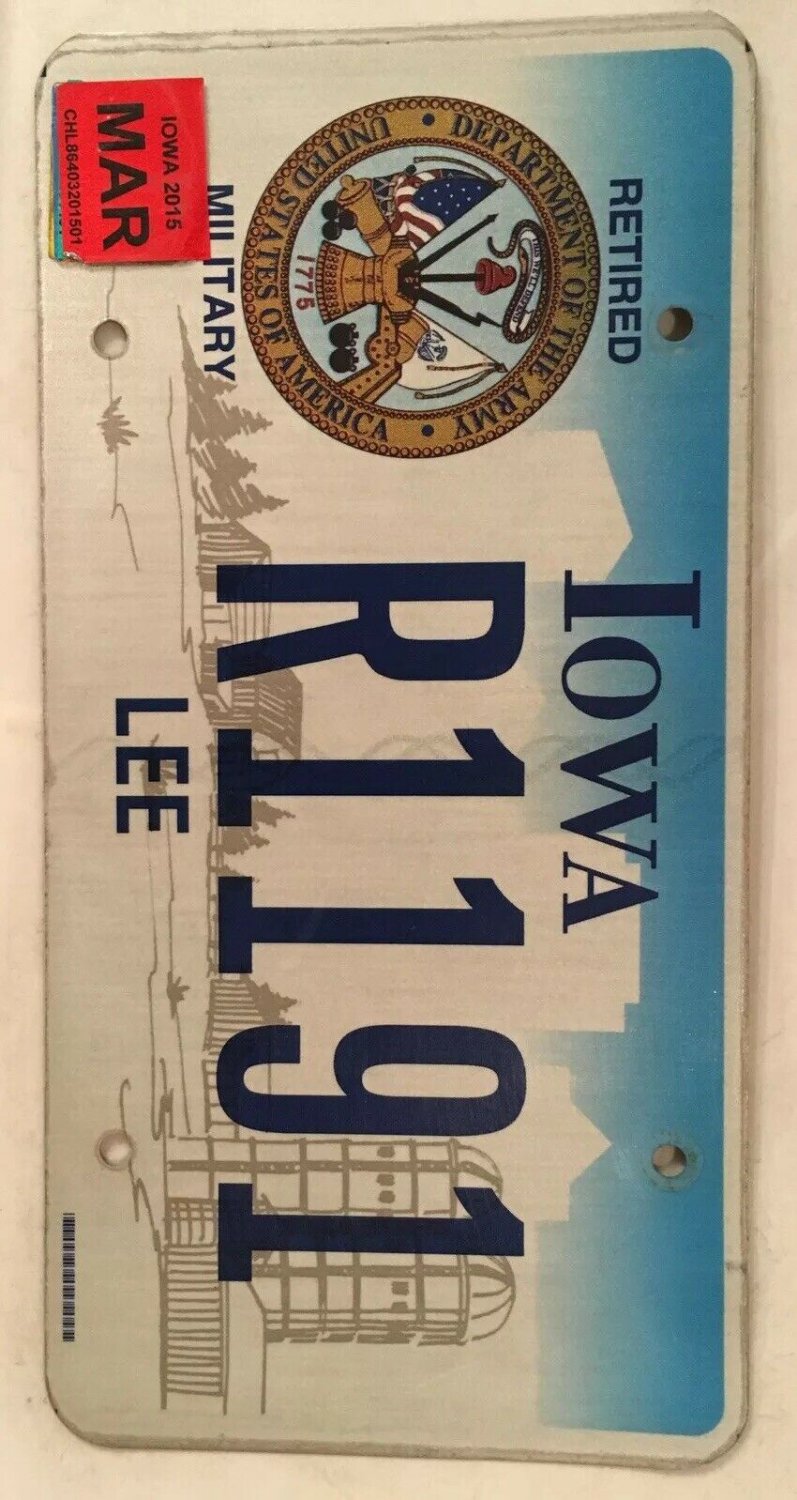 U. S. ARMY license plate Infantry Foot Soldier USMC UA West Point ...