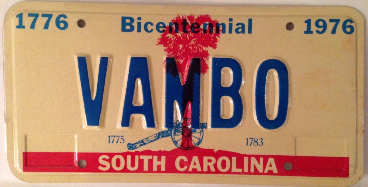 Carolina vanity VAMBO license plate Marble Eye Alex Harvey Rock Band ...