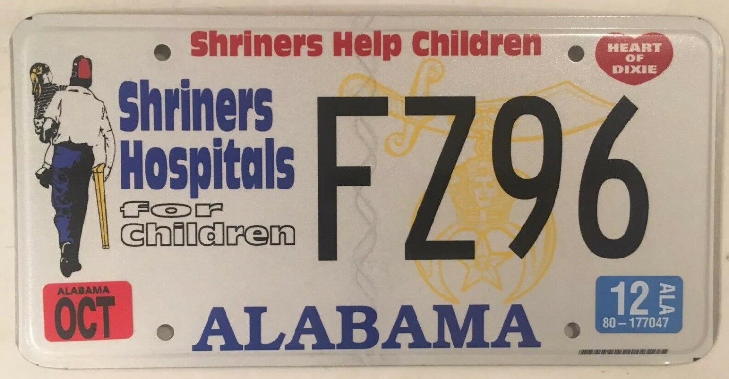 Freemason SHRINERS HELP CHILDREN license plate Freemasonry Secret ...