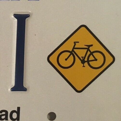 SHARE ROAD license plate BIke bicycle cyclist safety Biker jog sign ...