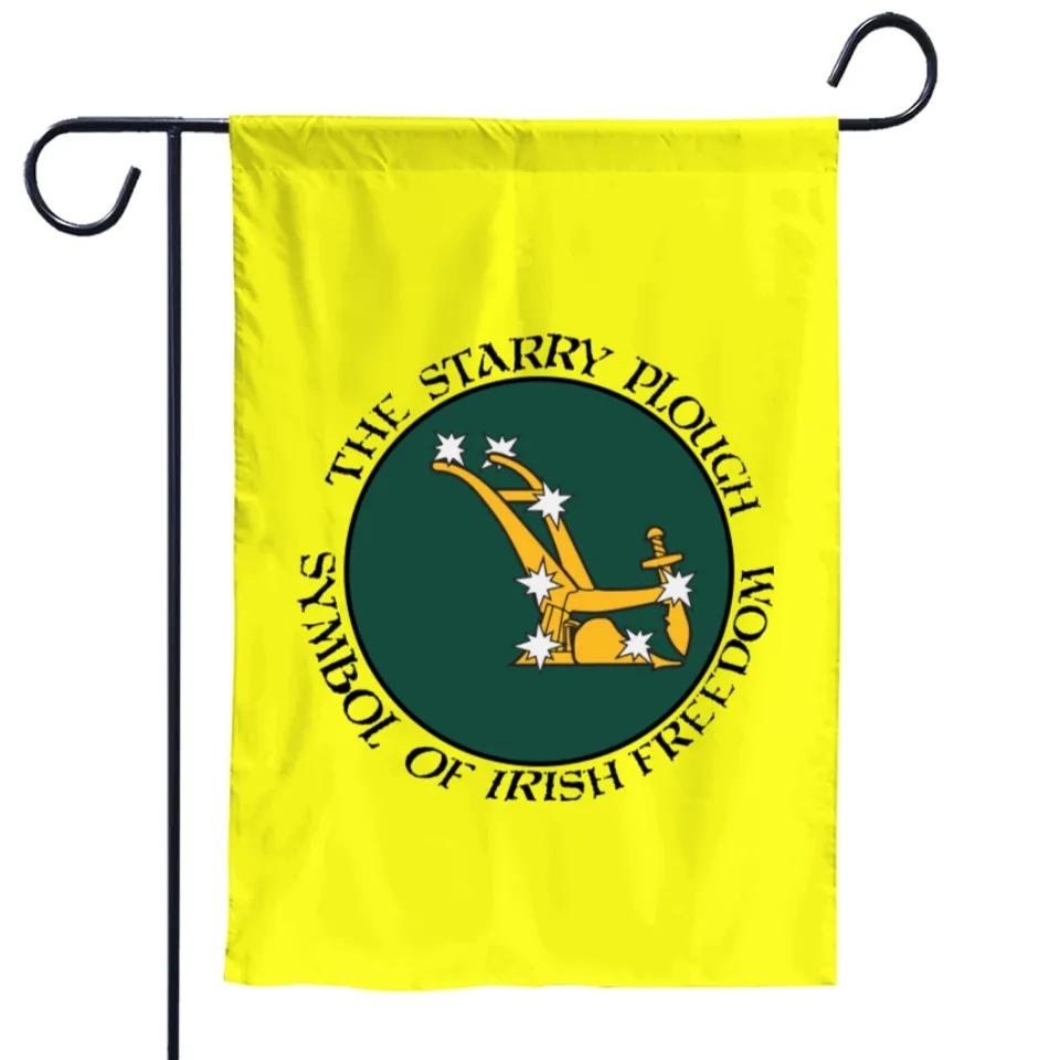 70S The Starry Plough Symbol Of Irish Freedom Garden Flags. Vintage 1970S