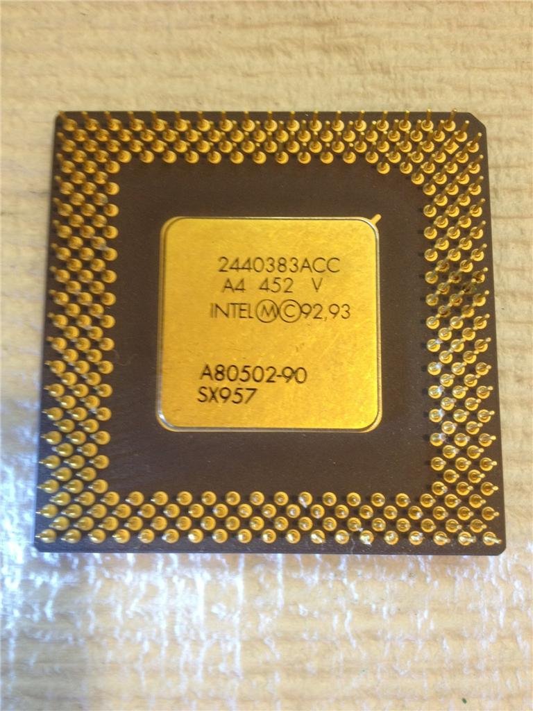 Intel A80502-90 Pentium 90Mhz Gold Top Ceramic Processor Chip SX957 ...