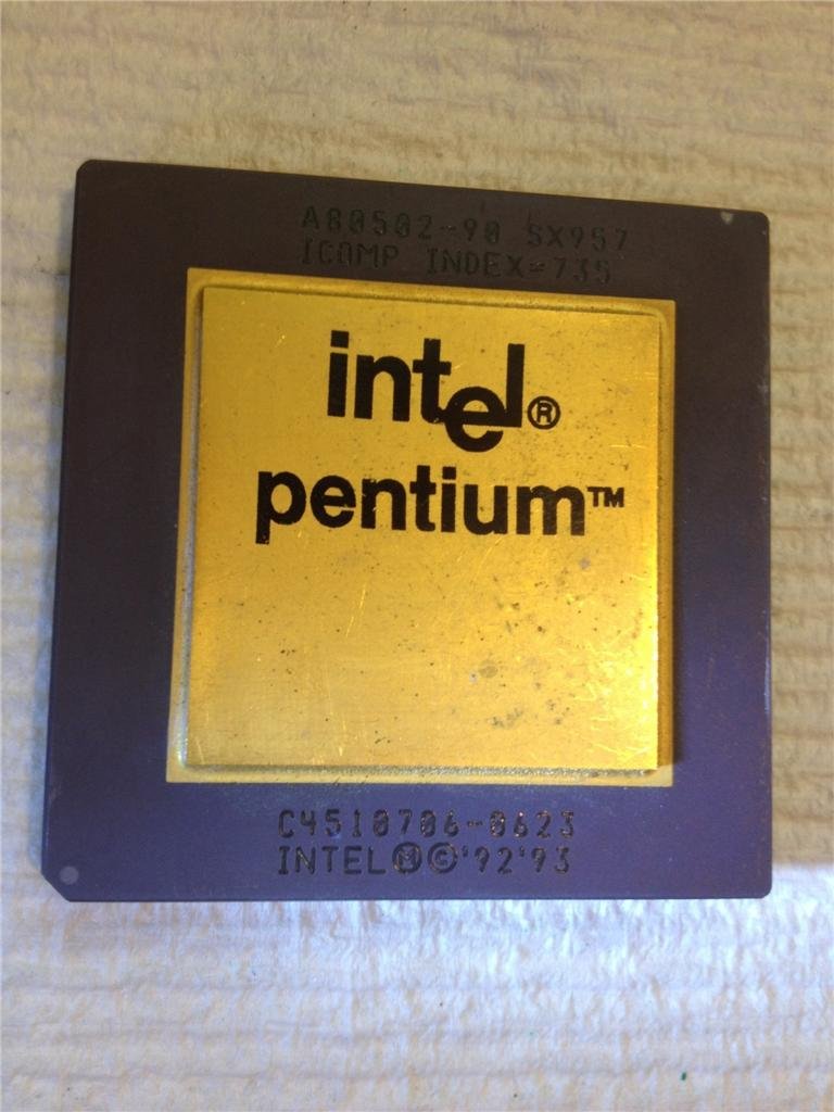 Intel A80502-90 Pentium 90Mhz Gold Top Ceramic Processor Chip SX957 ...