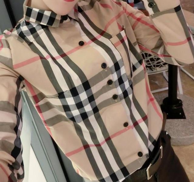 Plaid Cotton Shirts Checkered Blouse for Women High Classy Tops Long ...