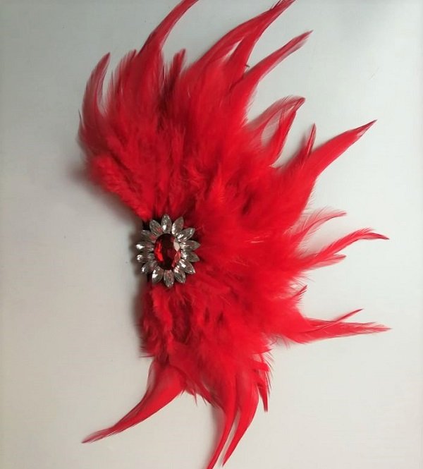 Rsslyn Large Feather Brooch Red Brooch for Women