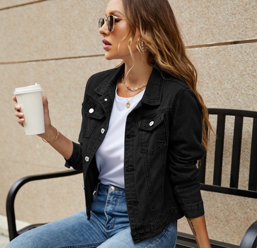 Rsslyn Black Jacket New Trend Fashion Denim Jackets for Women Denim ...