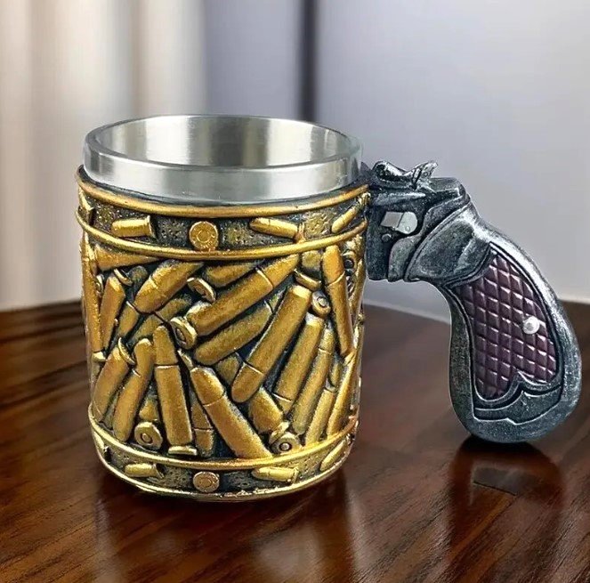 New Texas Gun Cups for Men's Birthday Gift Coffee Cup 600ml Stainless ...