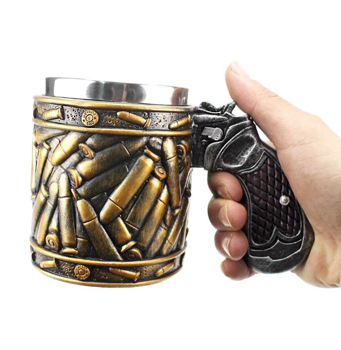 New Texas Gun Cups for Men's Birthday Gift Coffee Cup 600ml Stainless ...